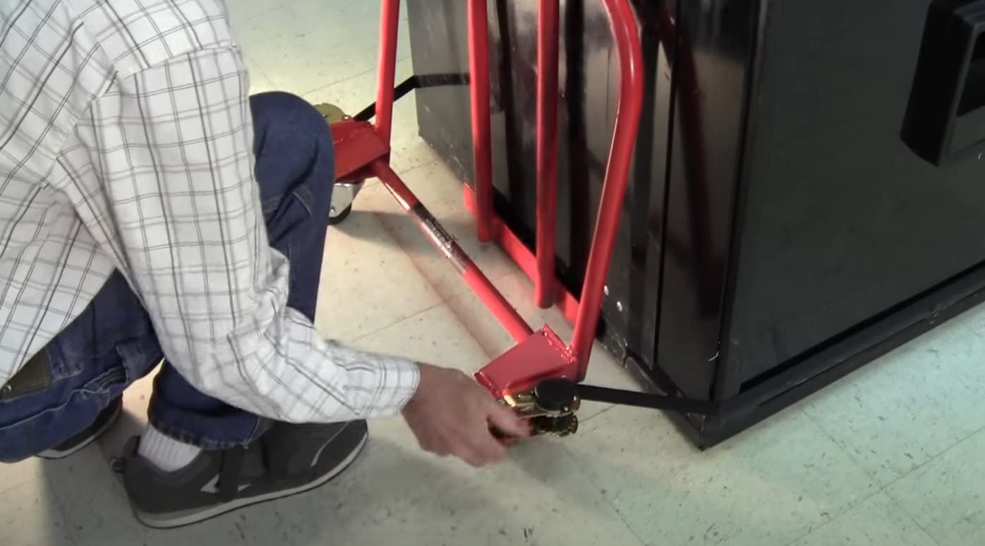 Anderson Gun Safe Dolly 1600 Lbs. Capacity / Heavy Duty Steel / 3 inch casters / Retractable Ratchet Straps / Padded Frame / Made in The USA