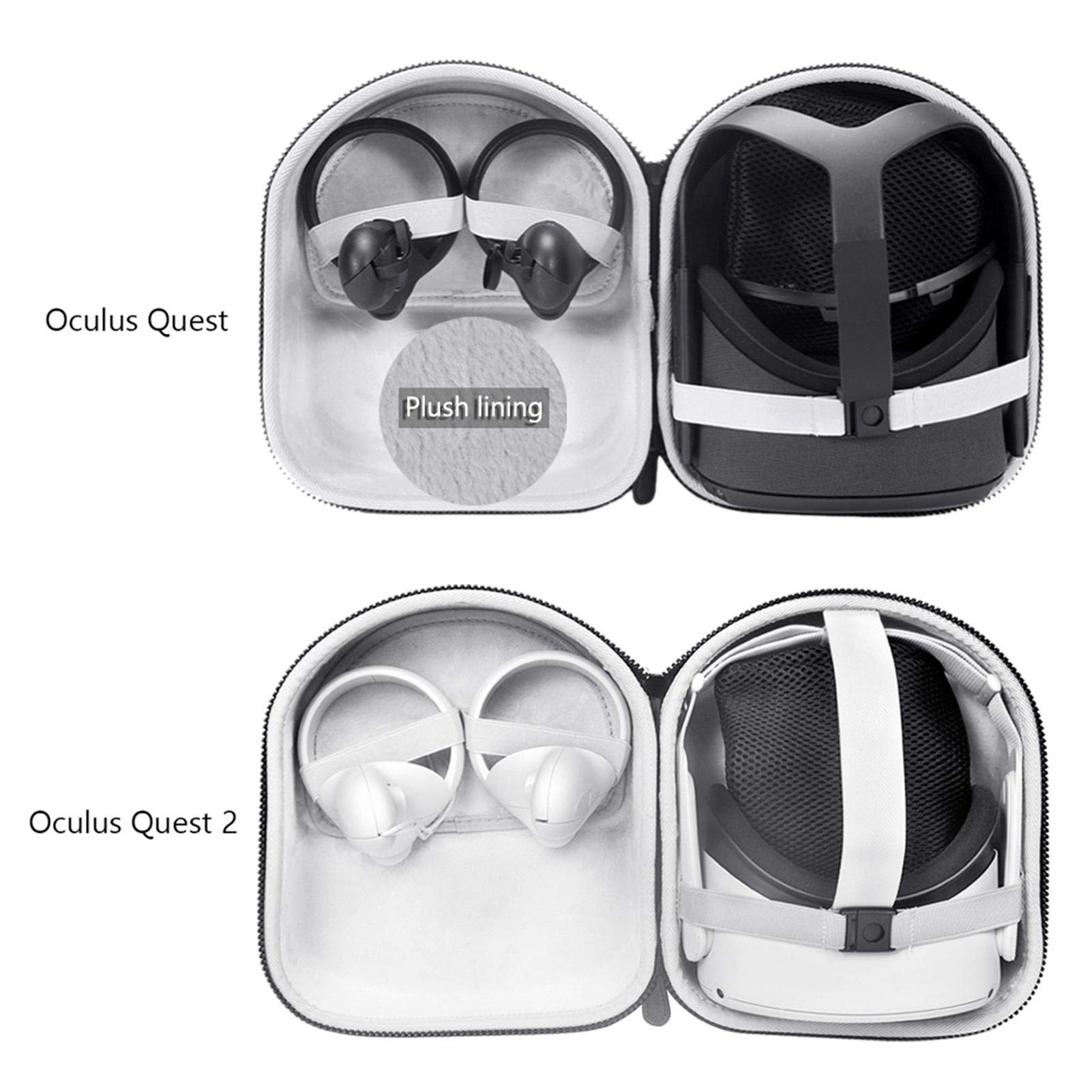 Aicheng Hard Case for Oculus Quest & Quest 2, or Quest VR Gaming Headset Elite Strap and Controllers Accessories Carrying Bag, Travel Case Protective Cover Storage Bag