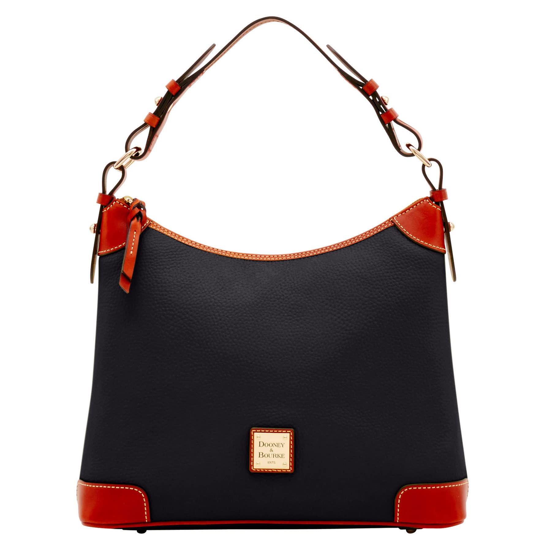 Dooney & Bourke Women's Hobo Shoulder Bag in Pebble Grain Leather, Large Handbag with Adjustable Shoulder Strap, Elephant