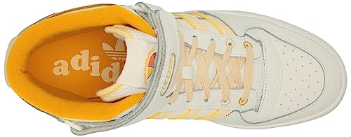 adidas Men's Forum Mid Sneaker, Cloud White/Crew Yellow/Gum, 15