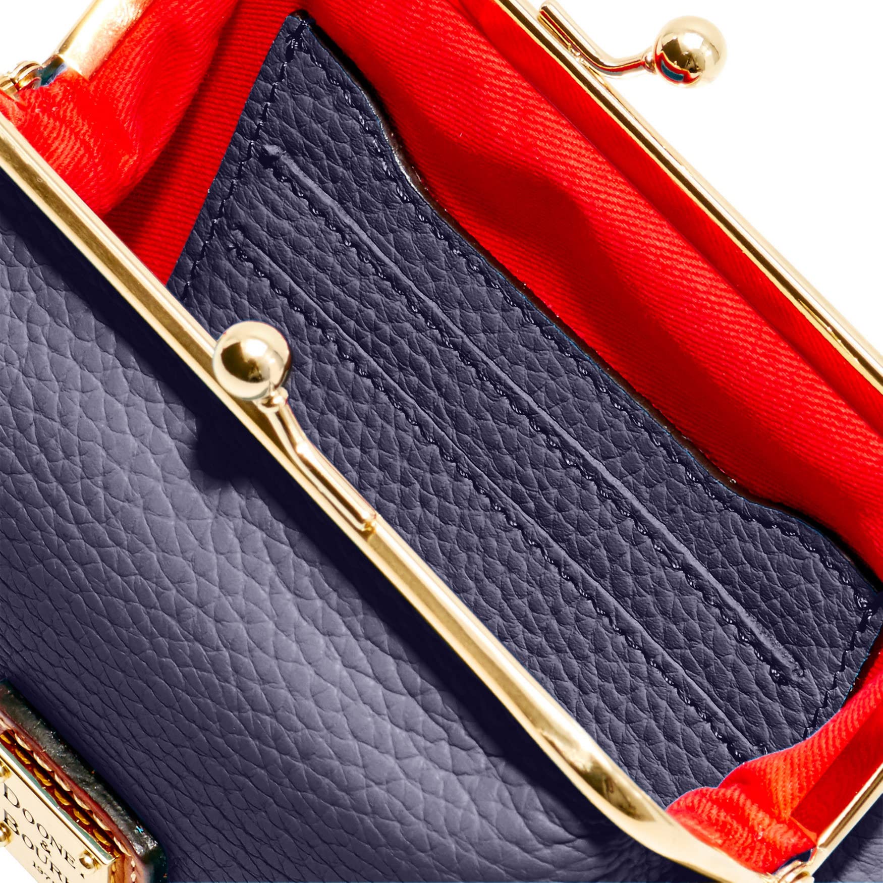 Dooney & Bourke Handbag, Pebble Grain Large Framed Purse Clutch - Midnight Blue