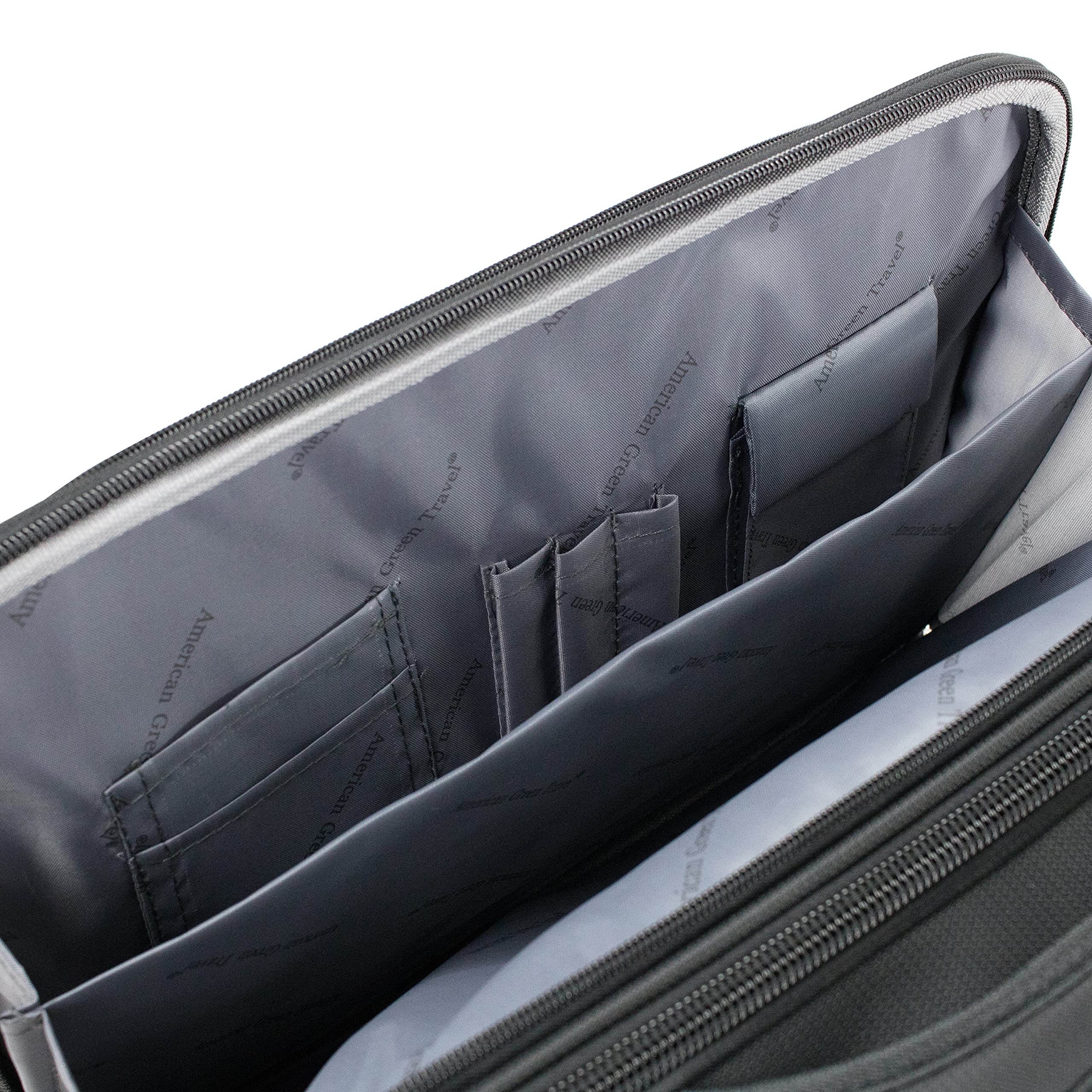 American Green Travel - Madison Rolling Laptop Bag with Spinner Wheels, Carry On Travel Briefcase, Work Computer Bag, Underseat Luggage, 17-Inch