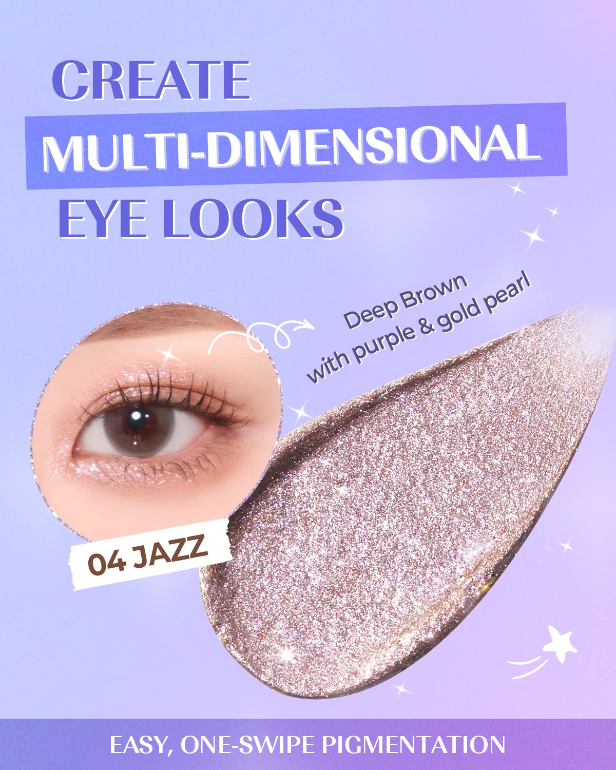 AMTS webtoon True Beauty Makeup liquid glitter eyeshadow, vegan korean eye glitter, shimmer eyeshadow highlighter, kbeauty, kdrama #04 Jazz
