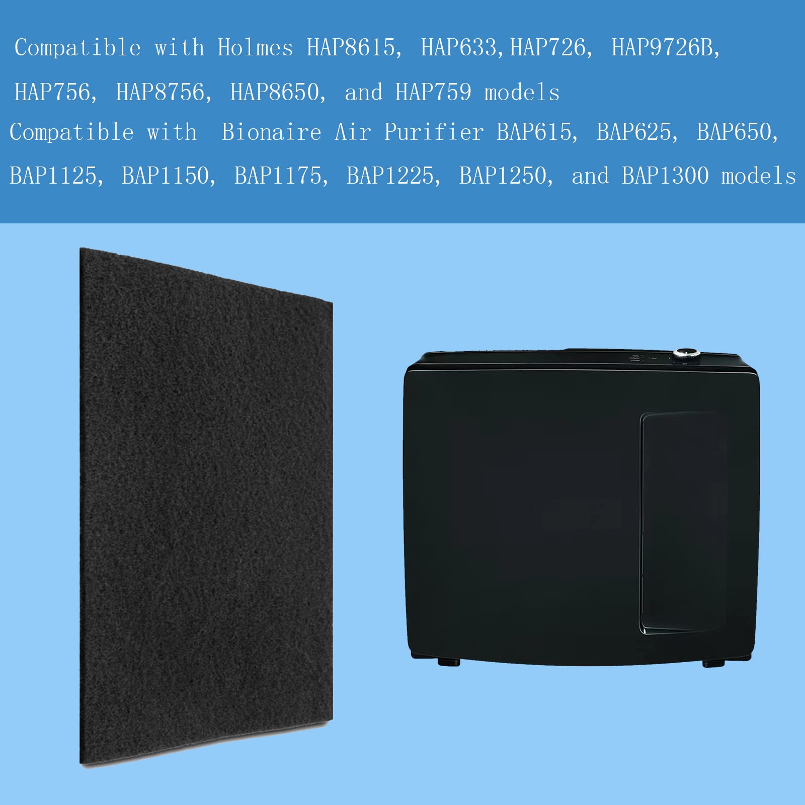Aolleteau Carbon Pre Filter Compatible with Holmes HAPF60CS Filter C for Holmes HAP600 Series Air Purifier Models (6 Pack)