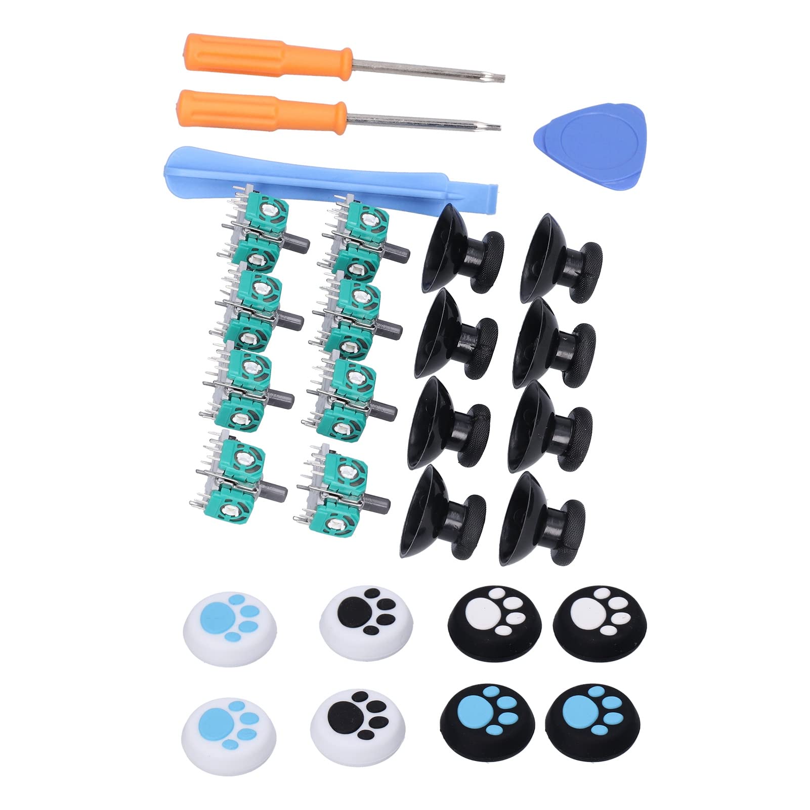 Analog Joystick Kit, Comfortable Controller Replacement Parts Wear Resistant for(QM21070991 (cat paw))
