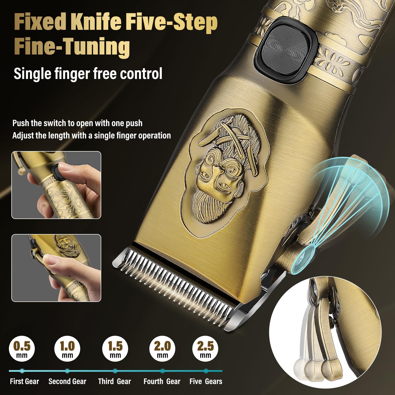AMULISS Professional Hair Clippers Trimmer & Electric Foil Shavers Set Beard Trimmer for Men Cordless T-Blade Hair Trimmer Electric Razor, Men's Beard Grooming Kit