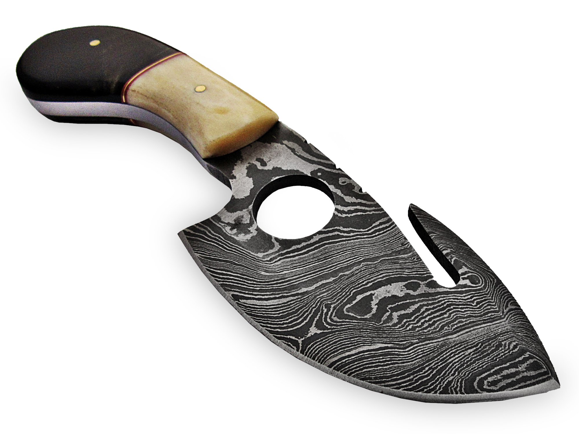 AishaTech Mameluke Hunting Skinning/bushcrafts Knife Damascus Steel Blade Bone & Horn Handle