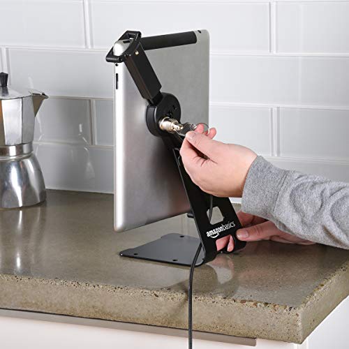 Amazon Basics 7-10-Inch Adjustable Anti-Theft Tablet Stand, Black, 1-Pack