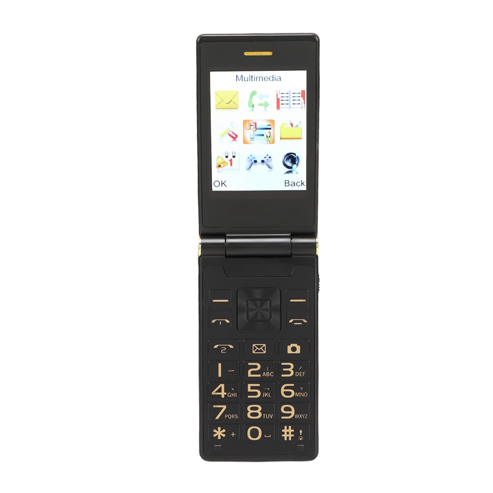 Airshi 2G Flip Cell Phone, 2.8in LED Flashlight 2.8in Flip Phone for Outdoor