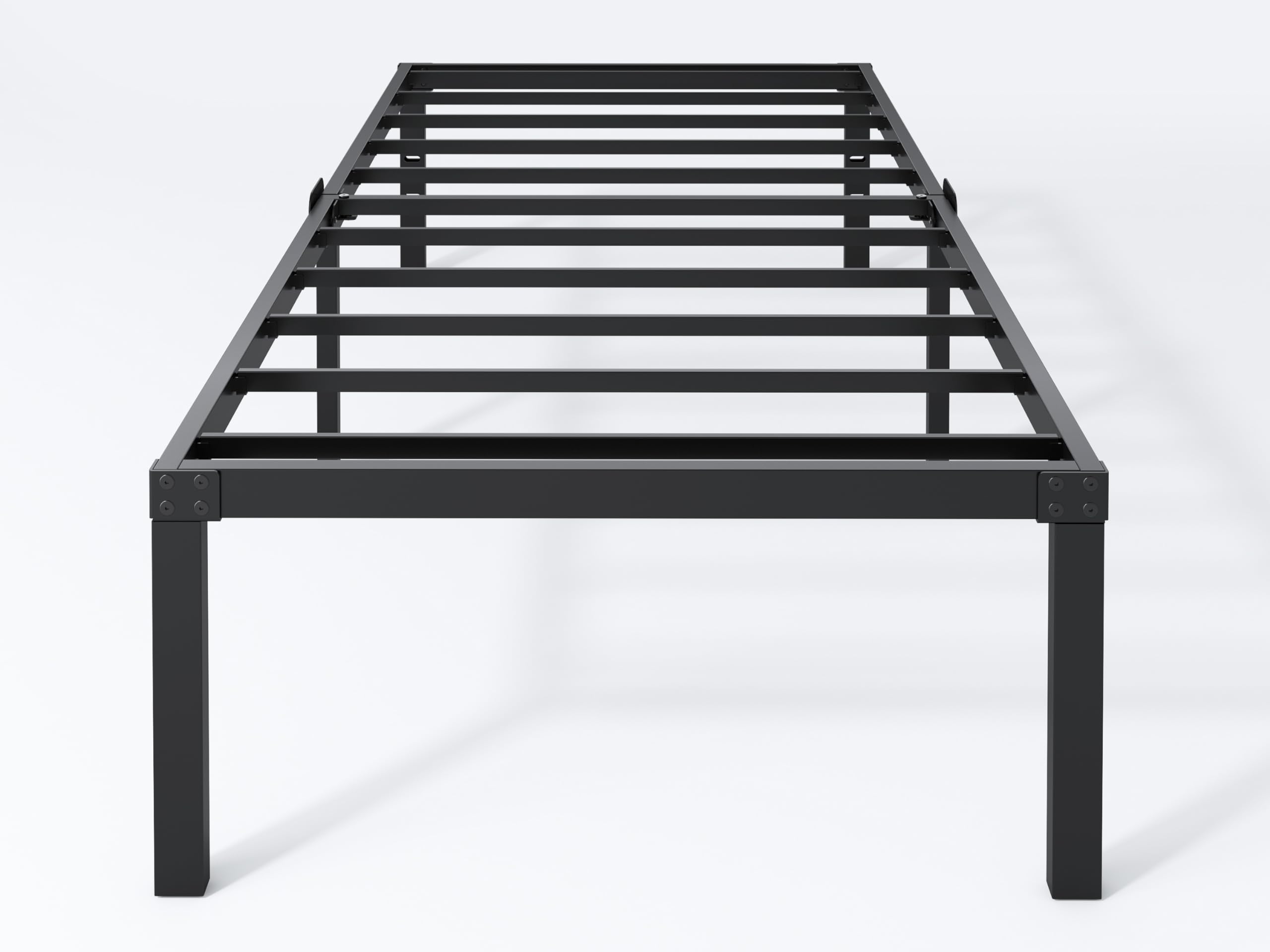AROMUSTIME 16 Inch Reinfore Metal Platform Bed Frame / 3,500 lbs Heavy Duty Steel Slat Easy Assembly Mattress Foundation/No Noise/Box Spring Replacement, King