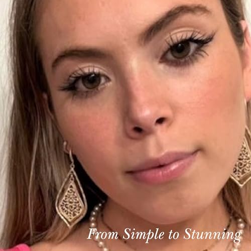 ALLISON ROSE ATELIER β Women's Boho Dangle Earrings β Worn Gold Plating with Filigree Design Medallion in a Chandelier Shape β 2.36β Length. Lightweight Bohemian Dangle Earrings for Women