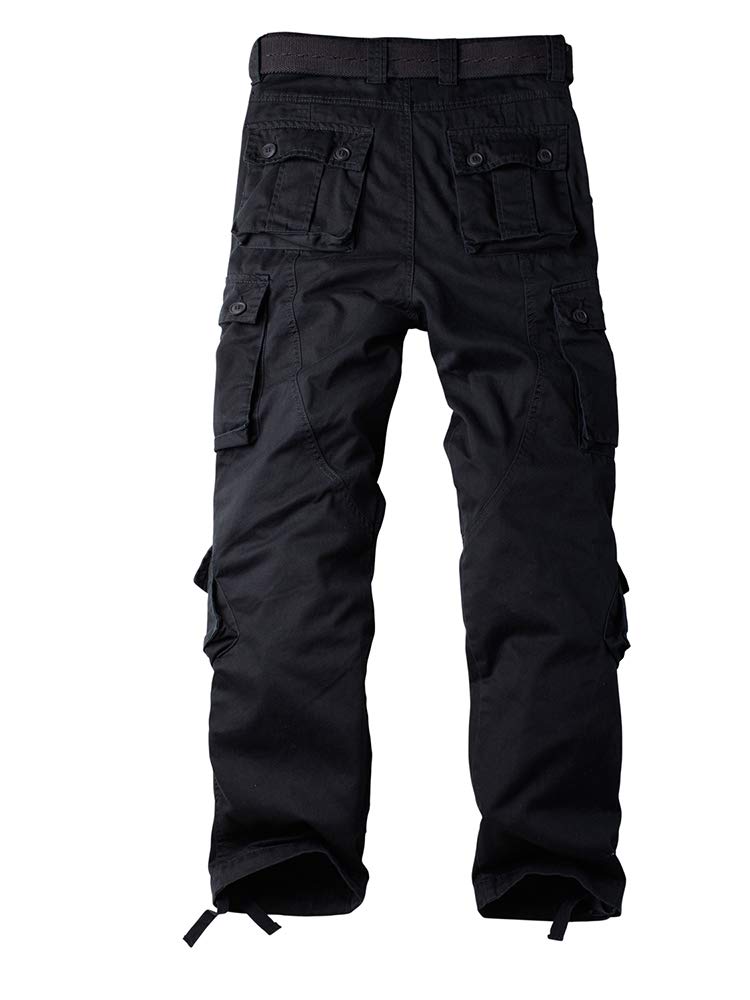 Alfiudad Womens Cargo Pants with Pockets, Women's Casual Military Army Hiking Combat Tactical Work Pants Trousers,Black,27(US 4)