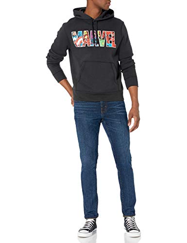 Amazon Essentials Disney | Marvel | Star Wars Men's Fleece Pullover Hoodie Sweatshirts - Discontinued Colors, Marvel Character Logo, XX-Large