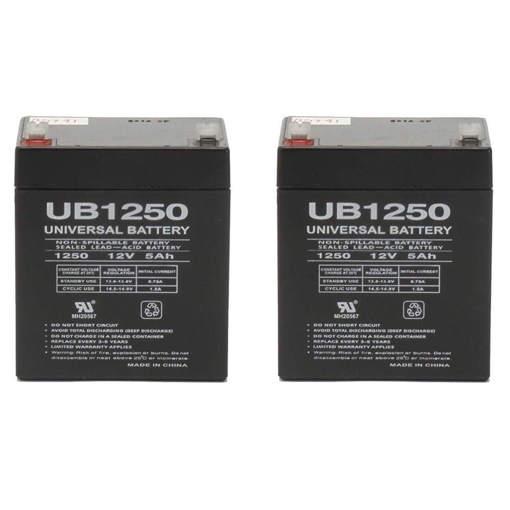 UPG 12V 5AH SLA Replacement Battery for EB1250F2, ELB 1250A - 2 Pack