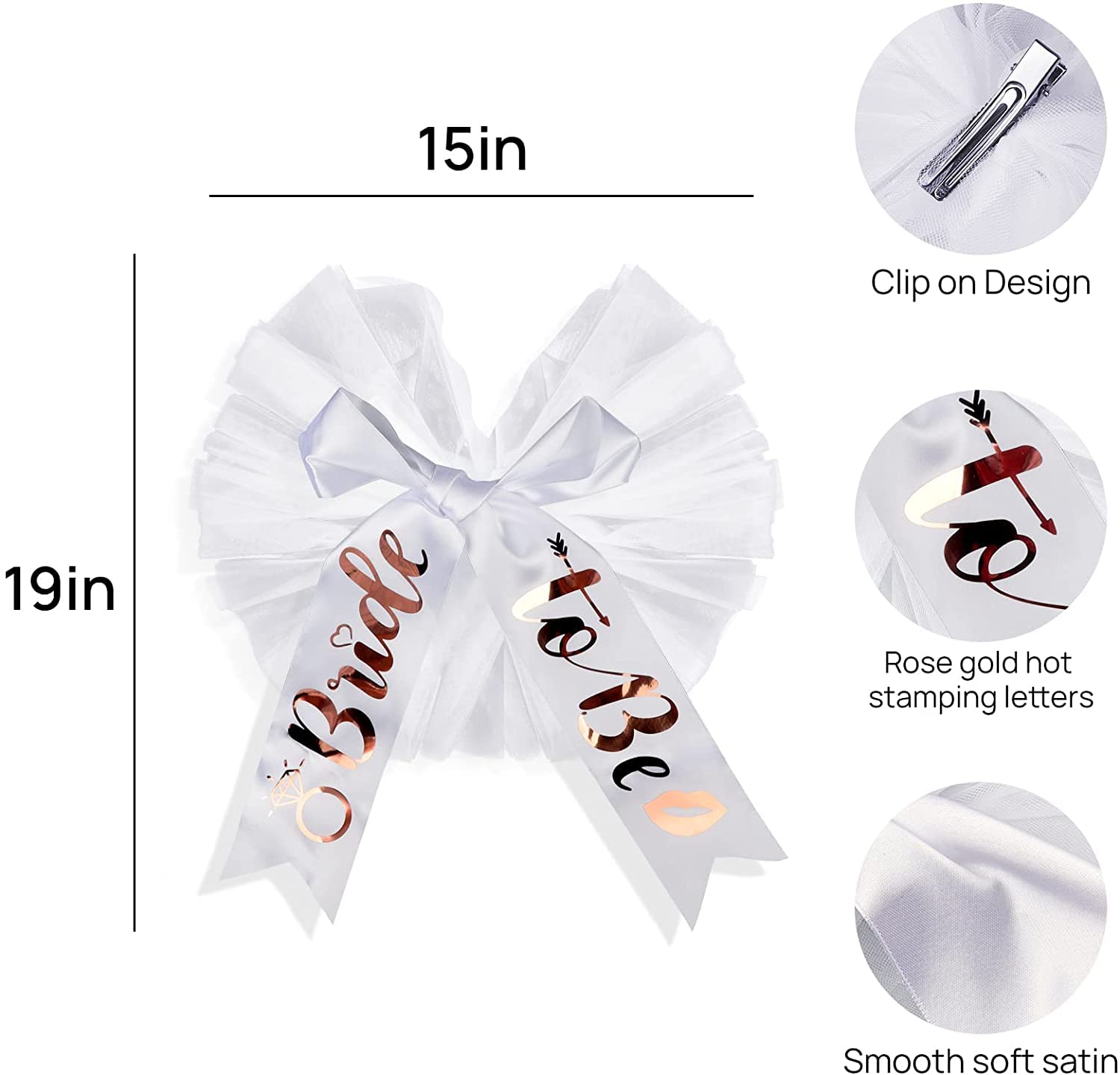 Bachelorette Party Decorations Bikini Veil Bride to Be Booty Veil with Bowknot for Bridal Swimming Pool Party Supplies White One Piece