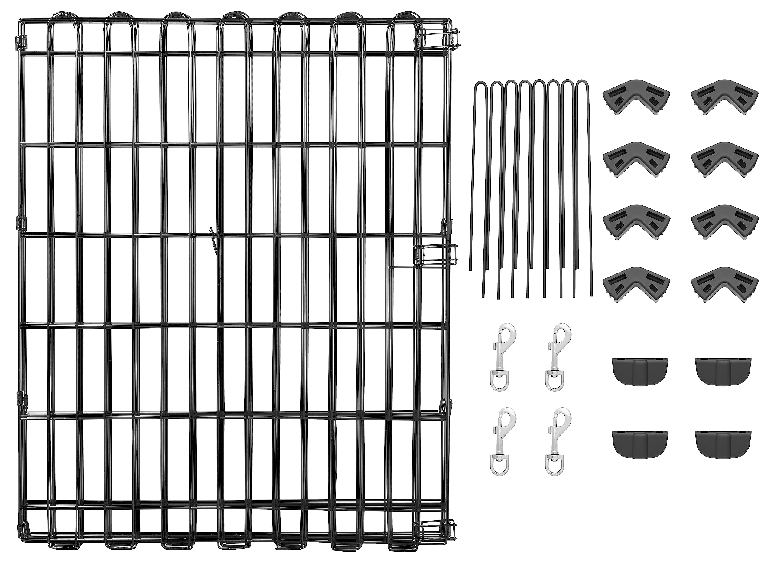 Amazon Basics Foldable Octagonal Metal Exercise Pet Play Pen for Dogs, Fence Pen, No Door, Small, 60 x 60 x 30 Inches, black