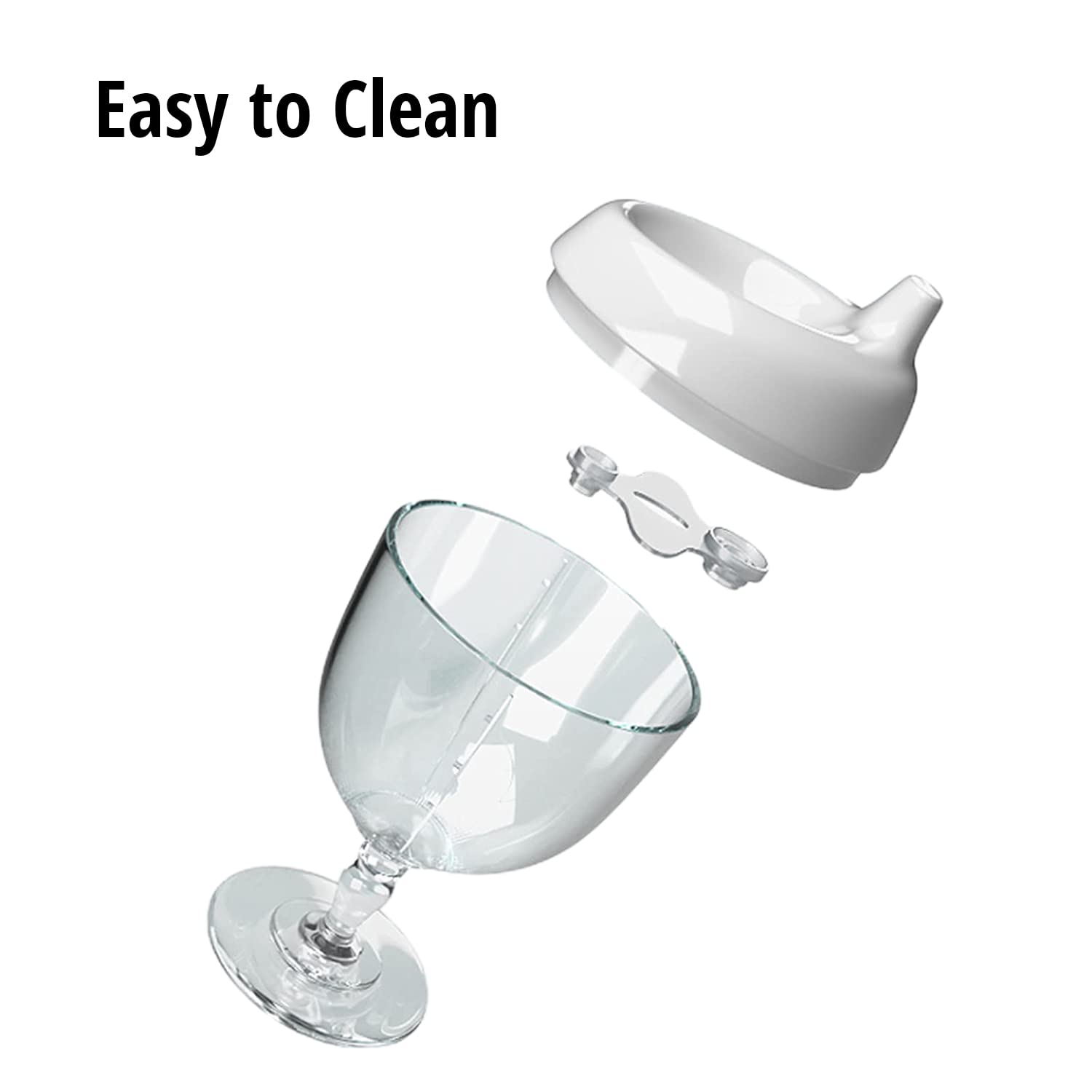 Baby Wine Sippy Cup - Plastic Wine Glass Goblet Beverage Mug Milk Bottle with Lid for Kids on Birthday Party Celebration (5oz) (White)