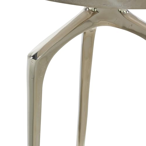 Deco 79 Aluminum Metal Side End Accent Table Slim Tray Top End Table with Tripod Legs, Side Table 16" x 16" x 25", Silver