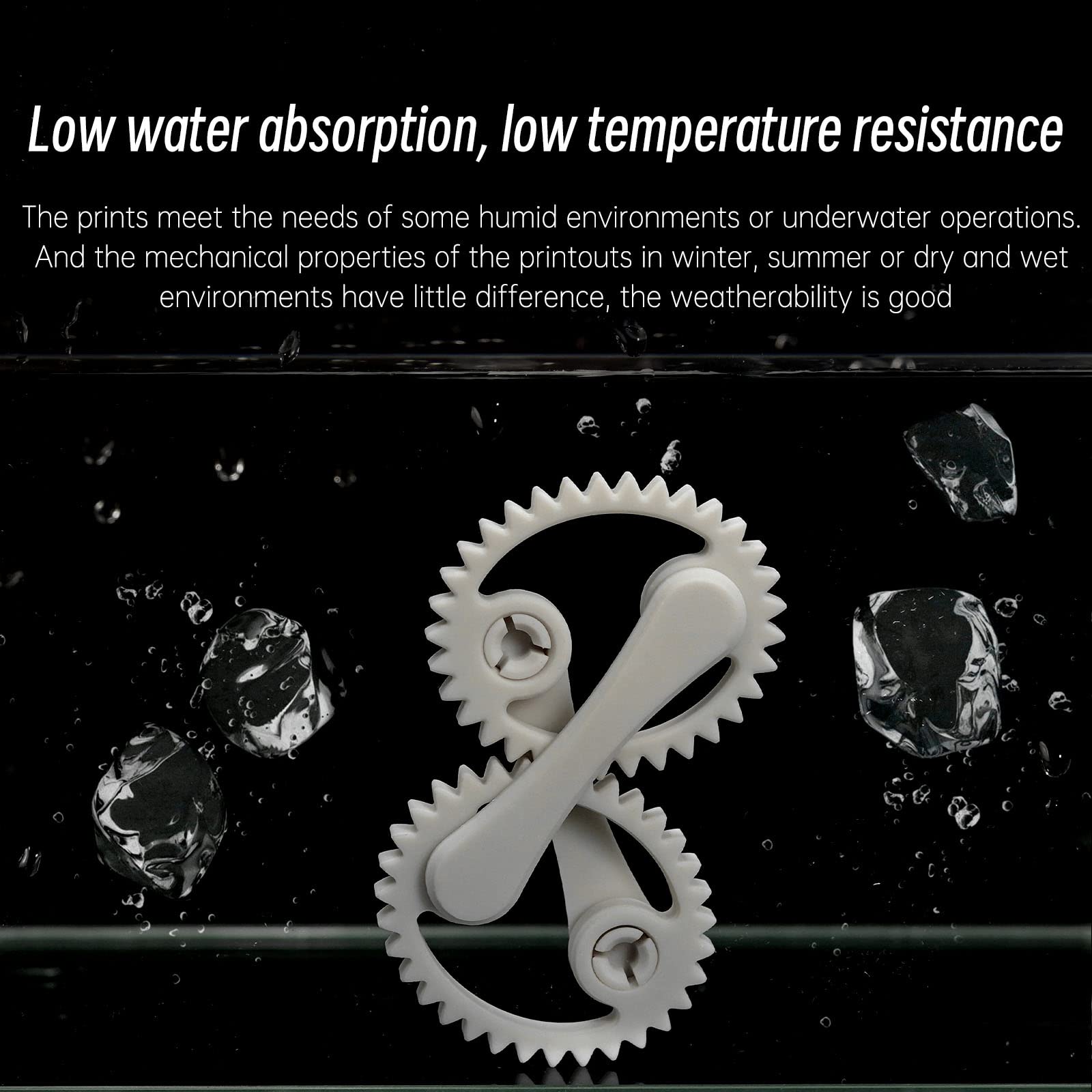 RESIONE Anti-Impact Resin, 3D Printer Resin with Impact-Resistant and Durable Nylon-Like Resins Which is Wear-Resistant and High-Precision for LCD/MSLA/DLP Prtiner (White-Grey, 1kg)