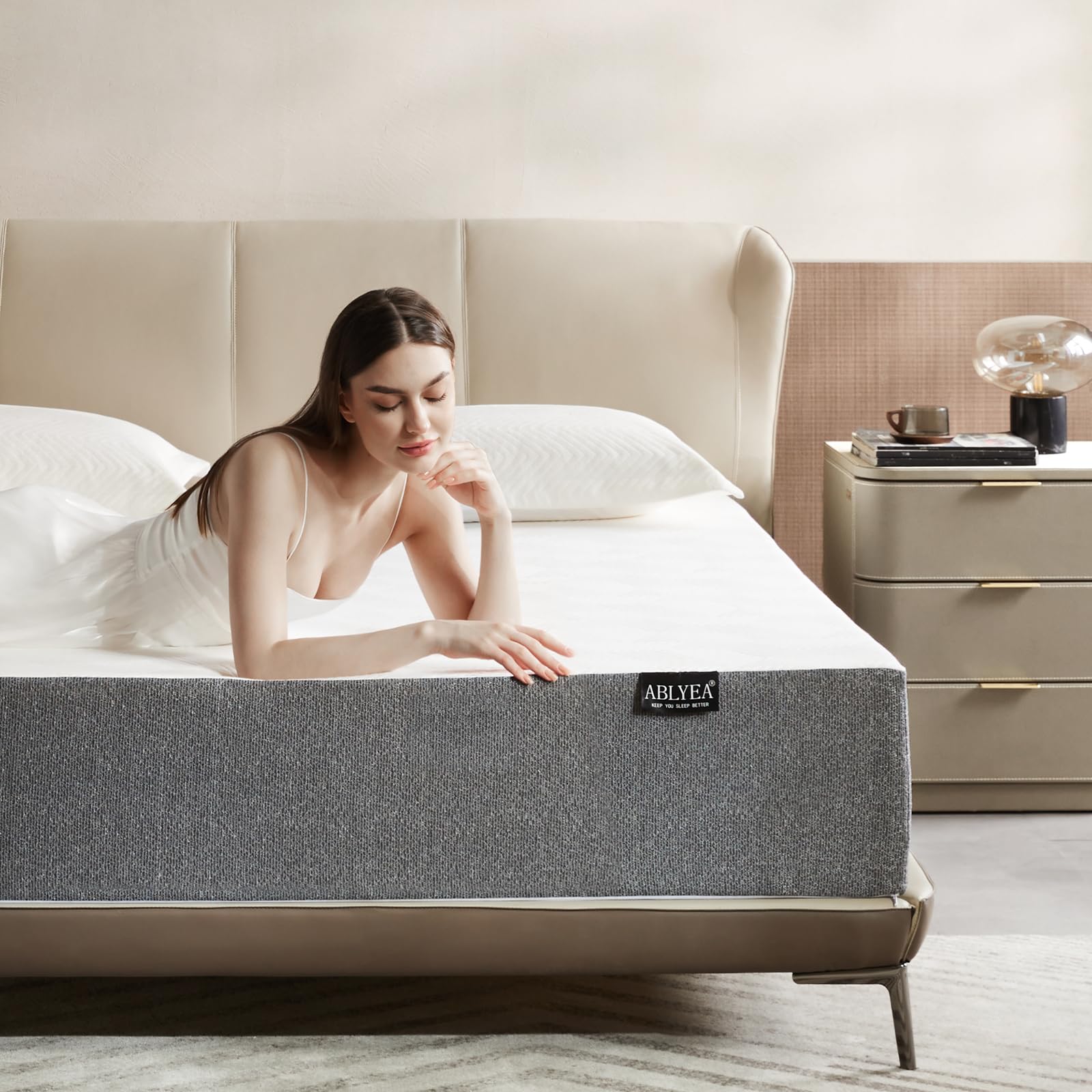 Ablyea King Mattress 10 Inch Gel Memory Foam Mattress in a Box - CertiPUR-US Certified/Pressure Relief/Medium Firm King Size Bed Mattresses