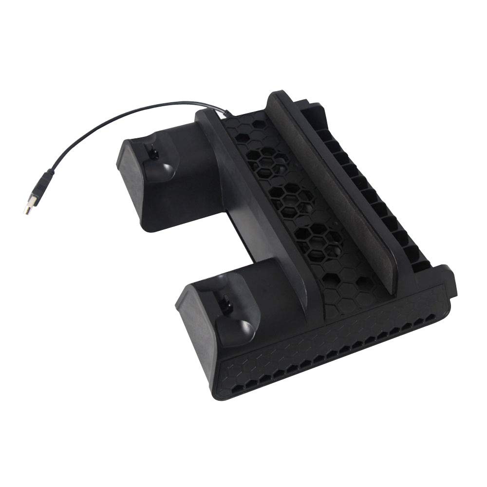 Deco Gear Vertical Dual Controller Charging Dock for PS4/ PS4 Slim/ PS4 Pro with 2 High Speed Cooling Fans and Slot for 12 Games