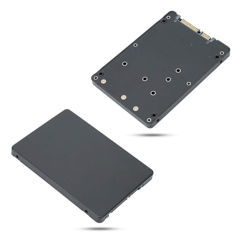 ASHATA Hard Disk Box Black ABS SSD 2 in 1 M.2 B-Key MSATA to SATA 3.0 Computer Accessories