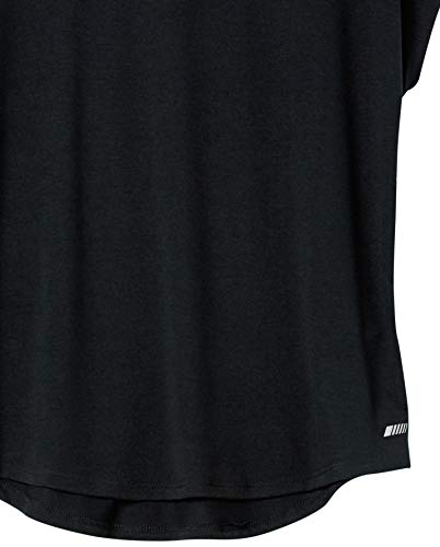 Amazon Essentials Women's Studio Relaxed-Fit Open-Back Short-Sleeve T-Shirt, Black, Large