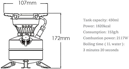 Backpack stoveMini Burner Gasoline Diesel Kerosene BRS-12A Portable Integrated Multi-Fuel Camping Stove