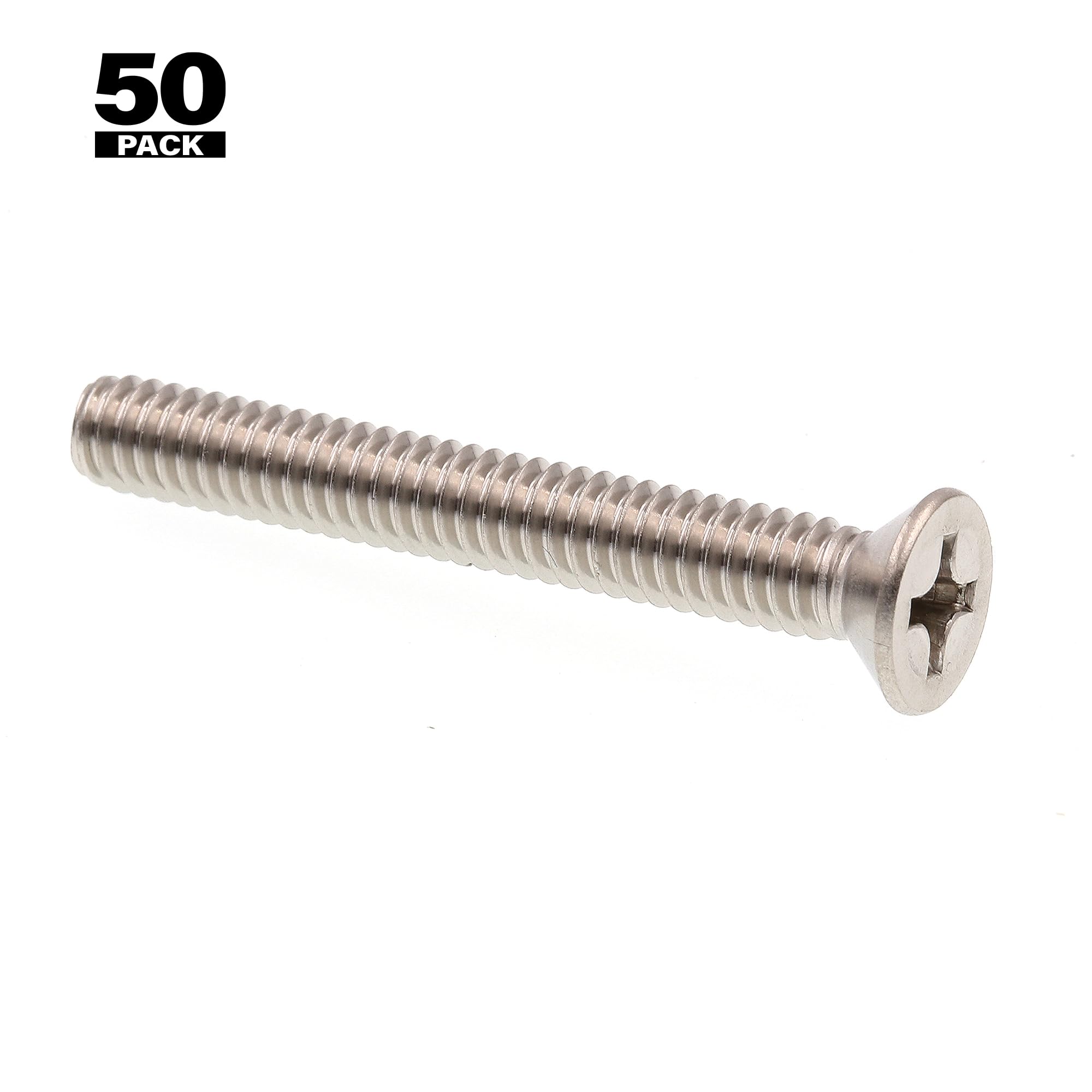 Prime-Line 9002013 Machine Screws, Flat Head, Phillips Drive, 1/4 In.-20 X 2 in (50 Pack)