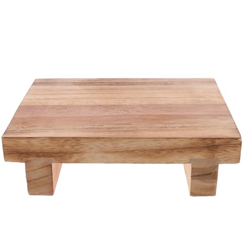 PRETYZOOM Wooden Step Stool for Kids One Step Stool Toddler Step Stool, High Riser Step Stool for Kitchen Bathroom Bedside (23.6" L*15.7" W*3.9" H)