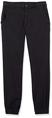 Amazon Essentials Men's Straight-Fit Jogger Pant, Black Wash, Small