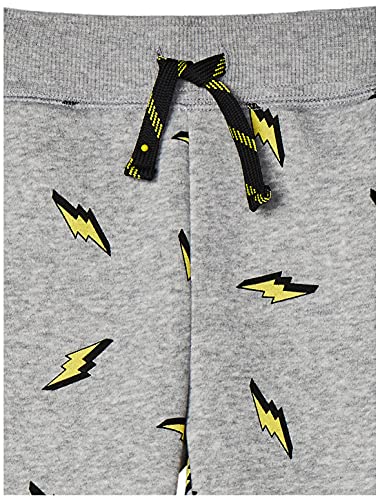 Amazon Essentials Boys' Fleece Jogger Sweatpants (Previously Spotted Zebra), Pack of 2, Grey/Navy Heather, Medium