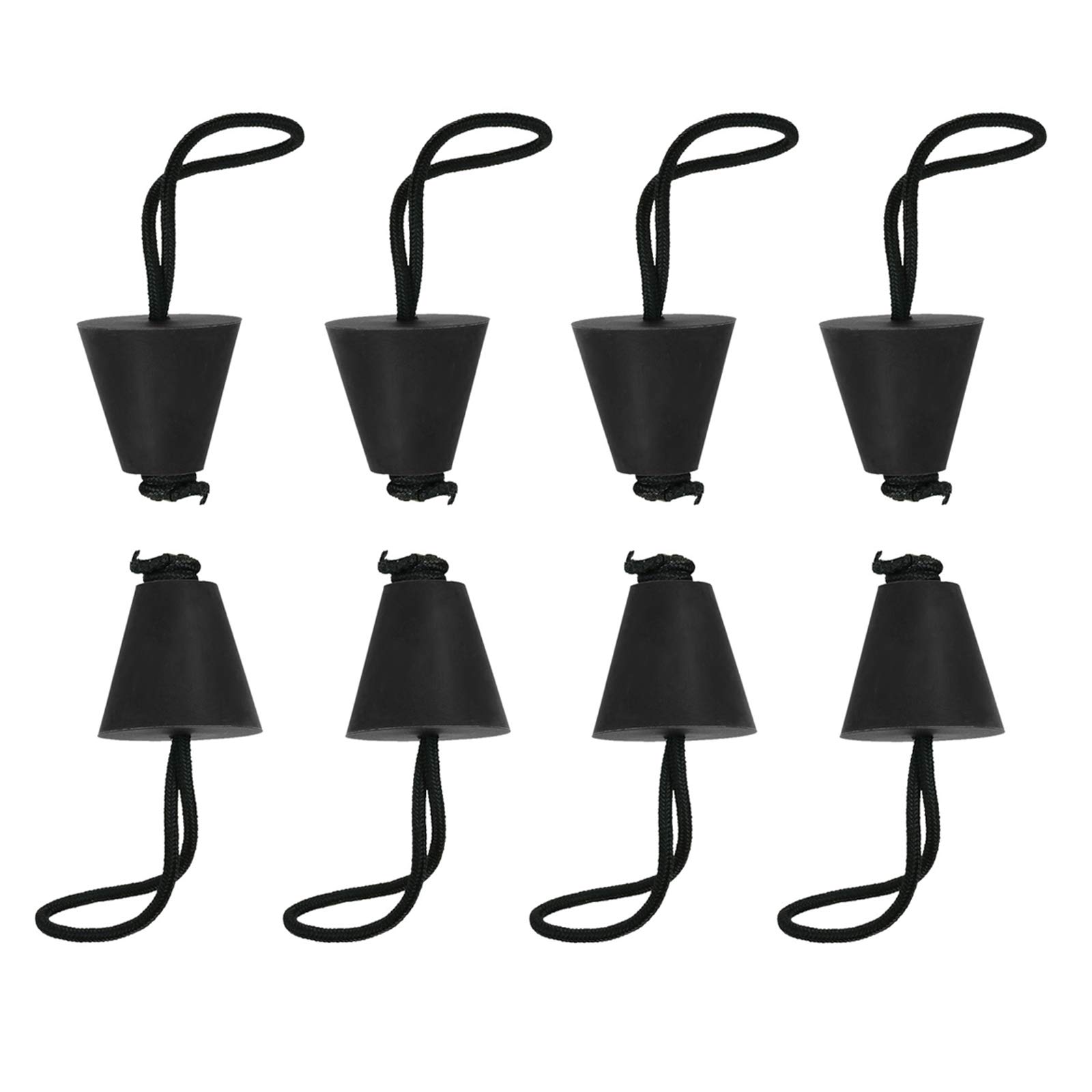 ANING 8PC Universal Kayak Canoe Marine Boat Dinghy scupper Plug,Kayak Scupper Plug Kit, Drain Holes Stopper Kit with Cord Rope