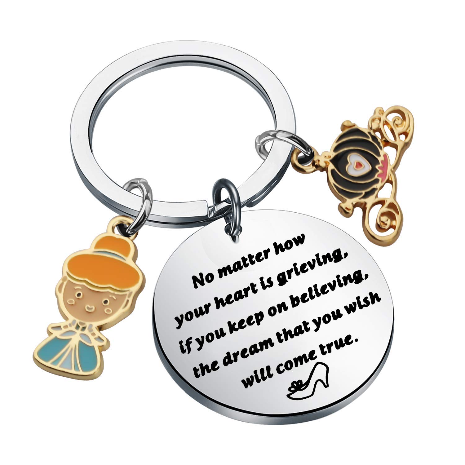AKTAP Inspirational Gift Fairy Tale Princess Inspired Keychain Fairy Tale Jewelry Cartoon Princess Gift