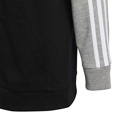 adidas Boys' Little Zip Front Hooded Jacket, Grey Heather, 6