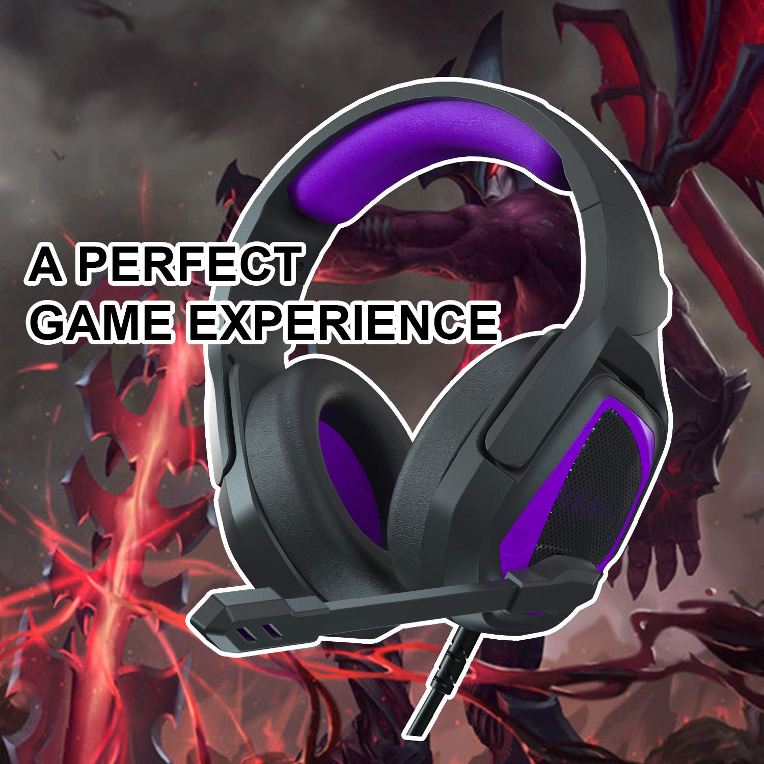Anivia Stereo Gaming Headset for Xbox One PS4 PC - Surround Sound Over-Ear Headphones Anti-Noise Mic,Volume Control Laptop, Mac,Smartphone, iPad