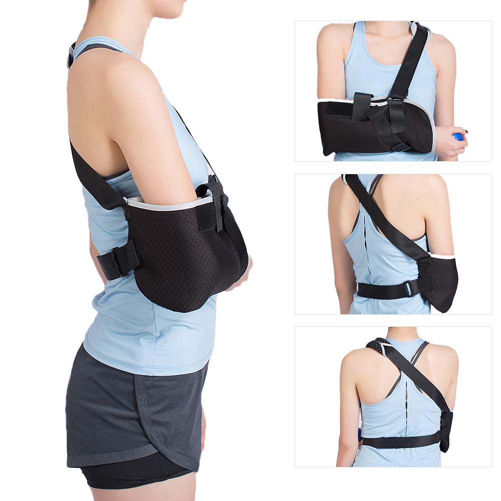 Antilog Shoulder Sling,Breathable Mesh Sling with Waist Strap,for Broken Arm,Wrist,Elbow,Shoulder Injury Pain Reduce and Support,Adjustable Arm Support Strap for Broken Arm