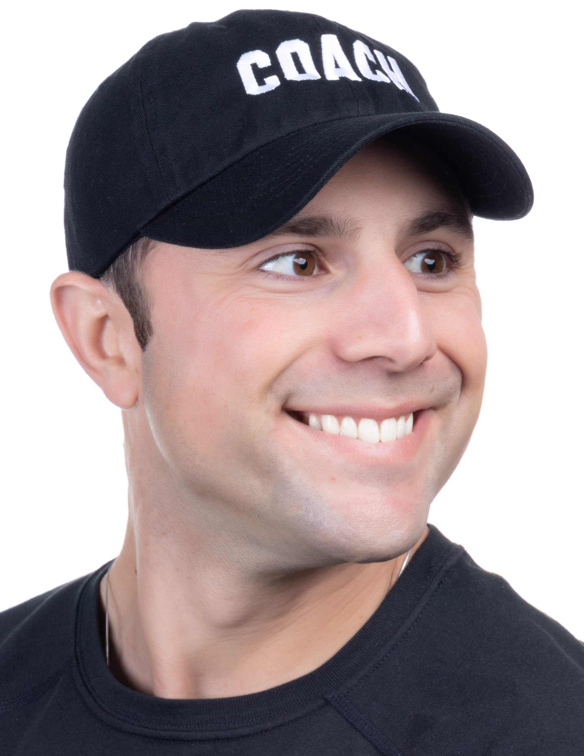 Ann Arbor T-shirt Co. Coach | Coaching Baseball Hat, Men & Women Team Cap - (Black, DadHat)