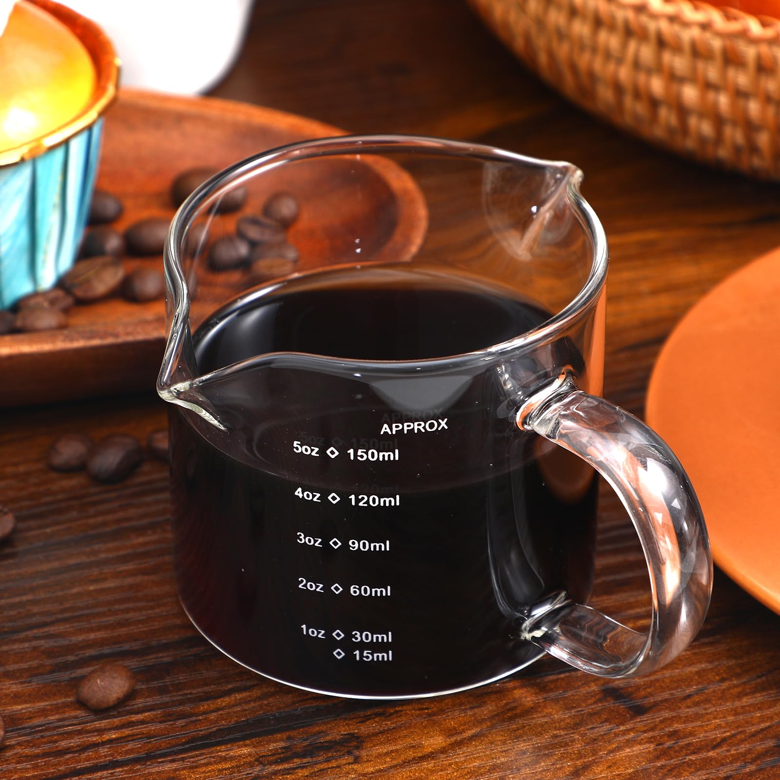 HOLIDYOYO Small Glass Pitcher Creamer Pitcher Tea Pitcher Coffee Milk Creamer Pitcher Milk Frothing Pitcher Sauce Pitcher Creamer Jug Serving Pitcher for Tea Maple Syrup 150ml