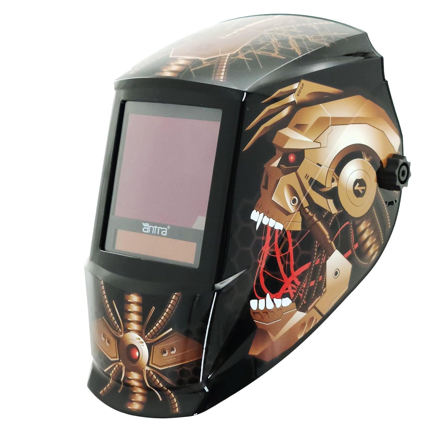 Antra Digital Auto Darkening Welding Helmet DP9-1X - True Color TOP Optical Class 1/1/1/1, Wide Shade Range 4/5-14 w Shade Lock, Low TIG Rating 2A - Precision Protection for Welding Excellence