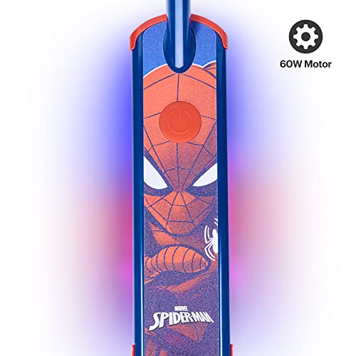 Jetson Marvel Spider-Man Kids' Electric Scooter, 7 Miles Per Hour, 4 Miles Max Range, 60-Watt Motor, Light-Up Deck, Height-Adjustable Handlebar, Ages 8+, JSPMN-ELE