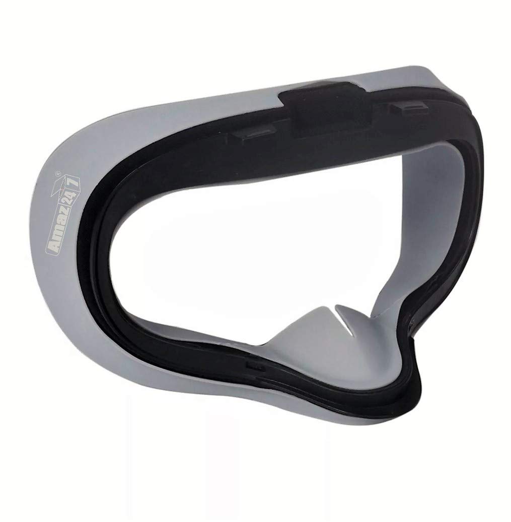 Amaz247 Silicone Anti-leakage Face Cushion Mask, Protective Lens Cover, Controller Grip Cover with Velcro Straps for Oculus Quest VR Headset (Gray), NOT FIT OCULUS QUEST 2