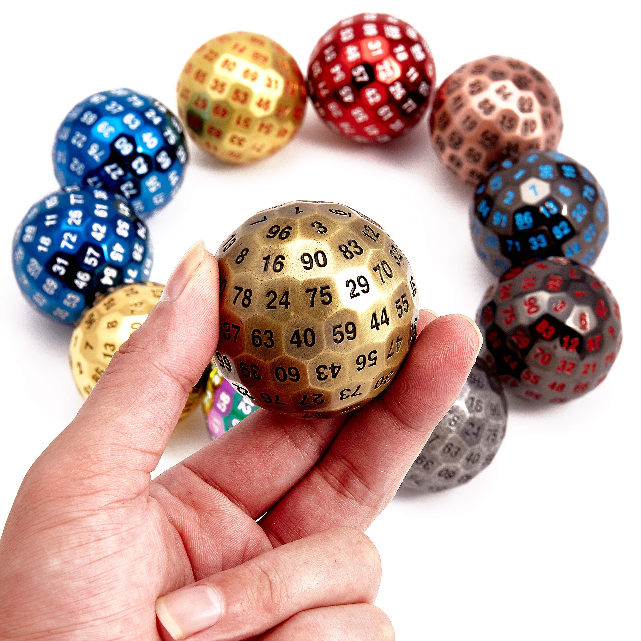 DND Metal Dice Set ,100 Sided die Dungeon Dragon Dice Skull Splitter Polyhedral The New D100 Giant Metal Dice Set D&D (The Diameter of 1.97in)
