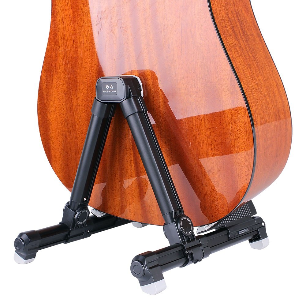 Alumium Ally A Frame Universal Folding Acoustic Guitar Stand, Suitable for Electric Guitars, Bass Guitars (Gold)