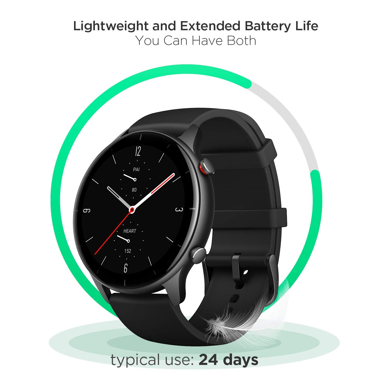 Amazfit GTR 2e Smartwatch with 24 Day Battery, Alexa, GPS, 90 Sports Modes - For Android and iPhone