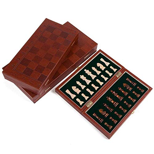 ATAAY Chess Leather Chess Folding International Chess Set Pieces Set Board Game Chessmen Collection Portable Board Game Chess Set,Large,Large