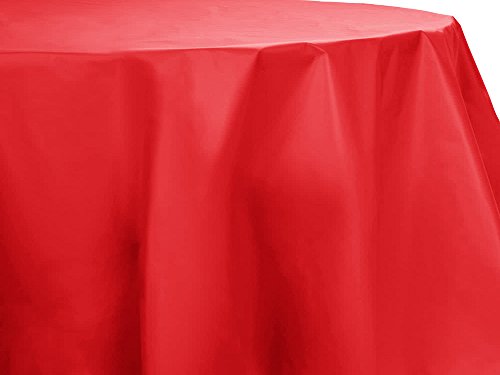Amscam Round Plastic Party-tablecovers, 84", Apple Red