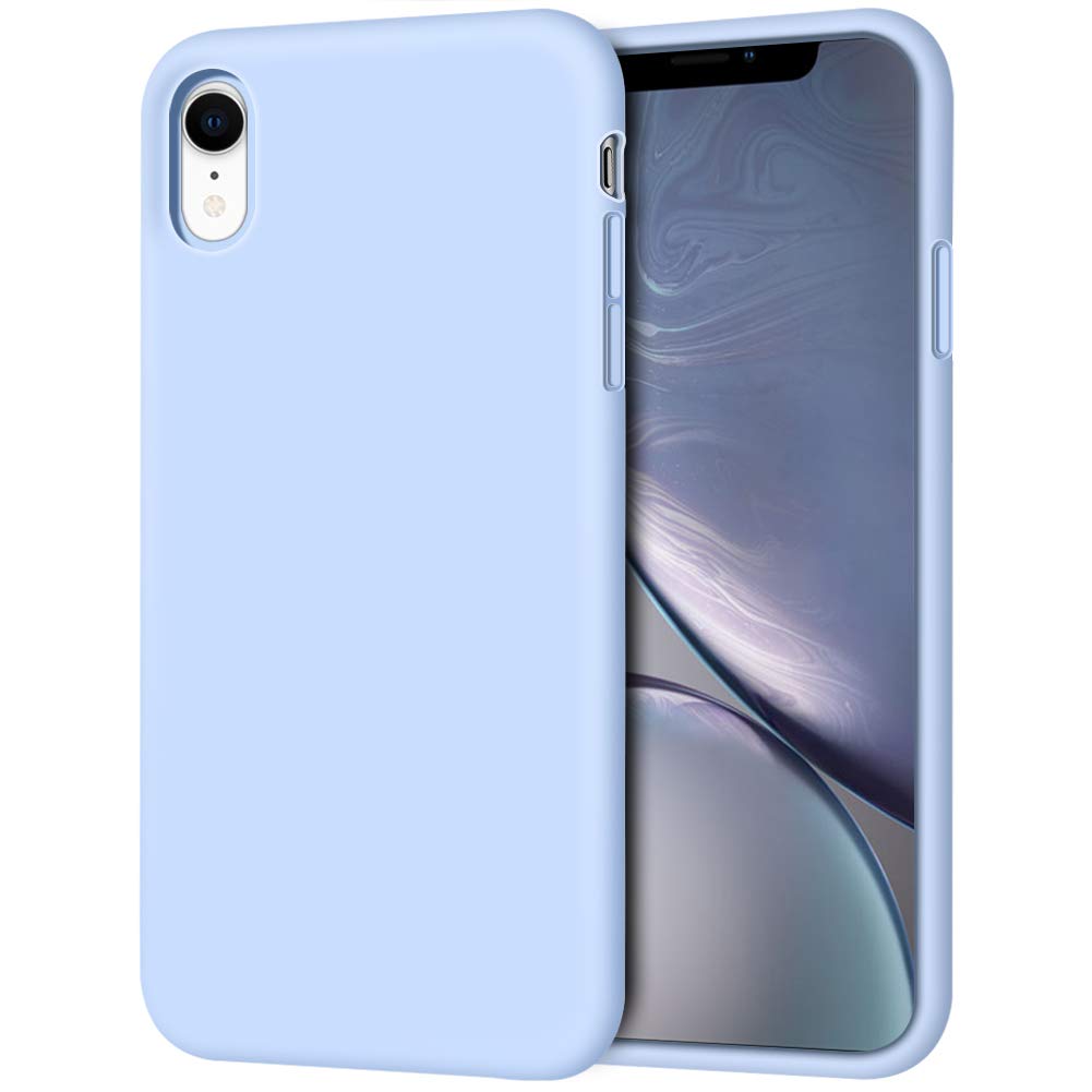 Anuck iPhone XR Case, Soft Silicone Gel Rubber Bumper Phone Case with Anti-Scratch Microfiber Lining Hard Shell Shockproof Full-Body Protective Case Cover for Apple iPhone XR 6.1" 2018 - Black