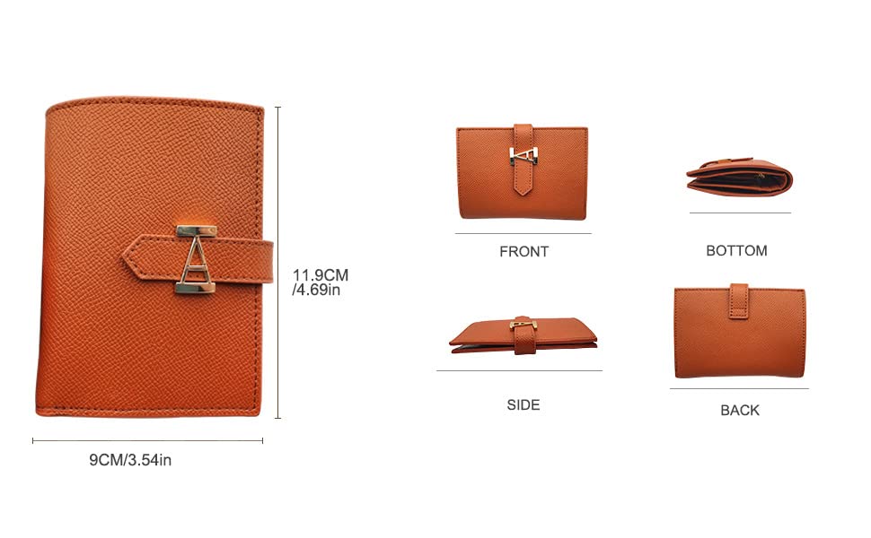 Aphrona | Women Wallet | Soft Leather Designer Bifold | Multi Card Organizer Lady Clutch | Orangeā¦