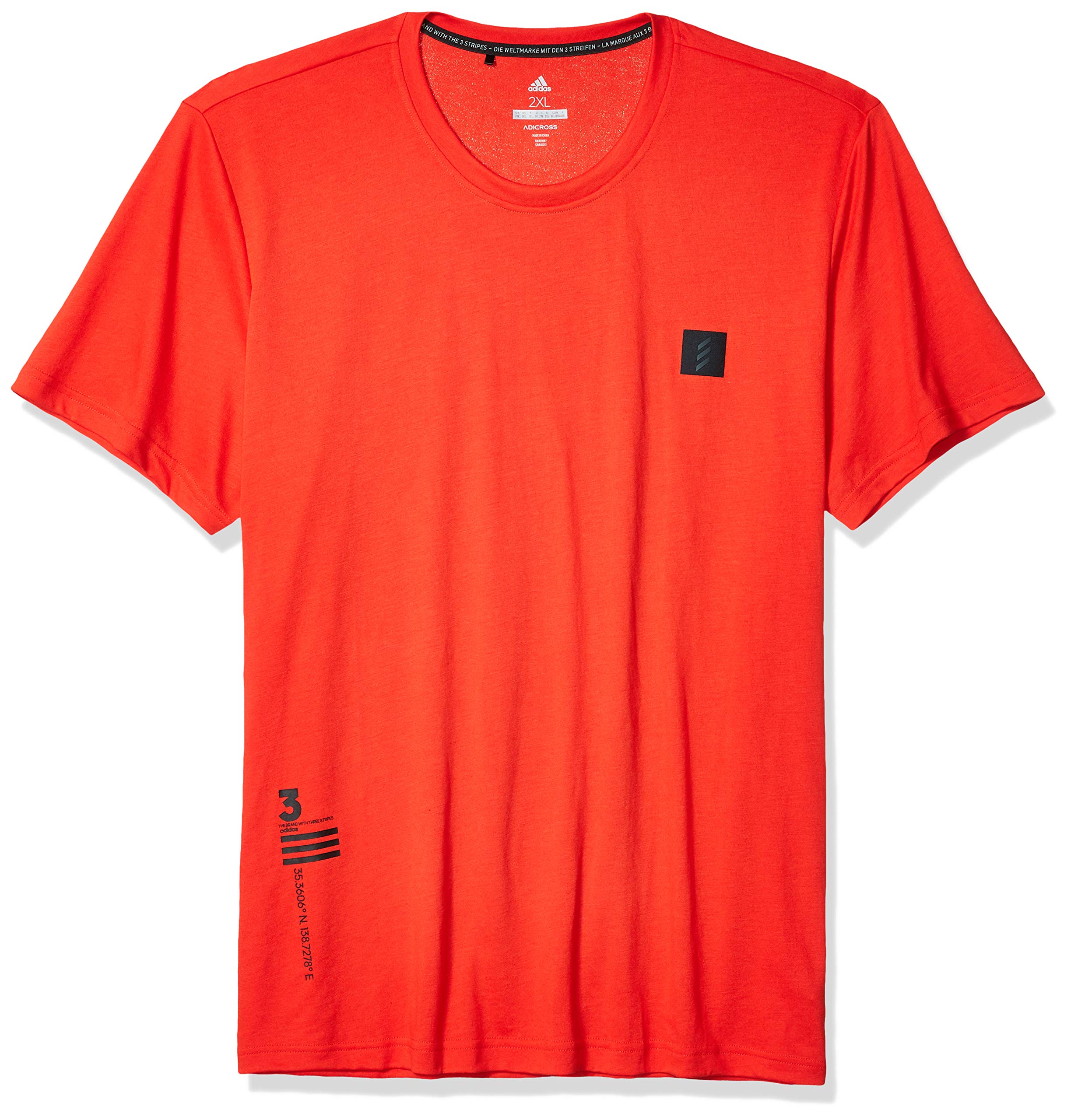 adidas Golf Adicross Graphic Tee, Red, Large